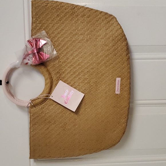 Juicy Couture | Bags | New With Tag Straw Tote Bag With Roubd Handles ...